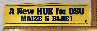 Vintage Michigan Wolverines Bumper Sticker Decal Football OSU Maize ...