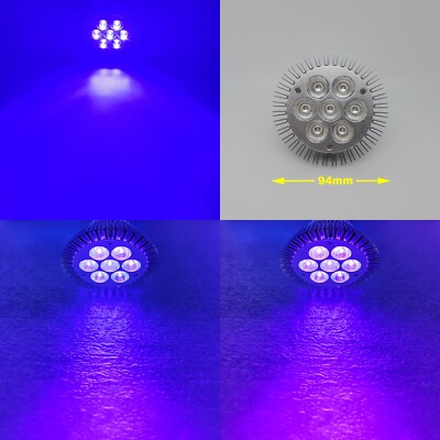 7W PAR30 UV 395nm / 420nm / 440nm Purple LED Lamp Spot Light Bulb Plant ...
