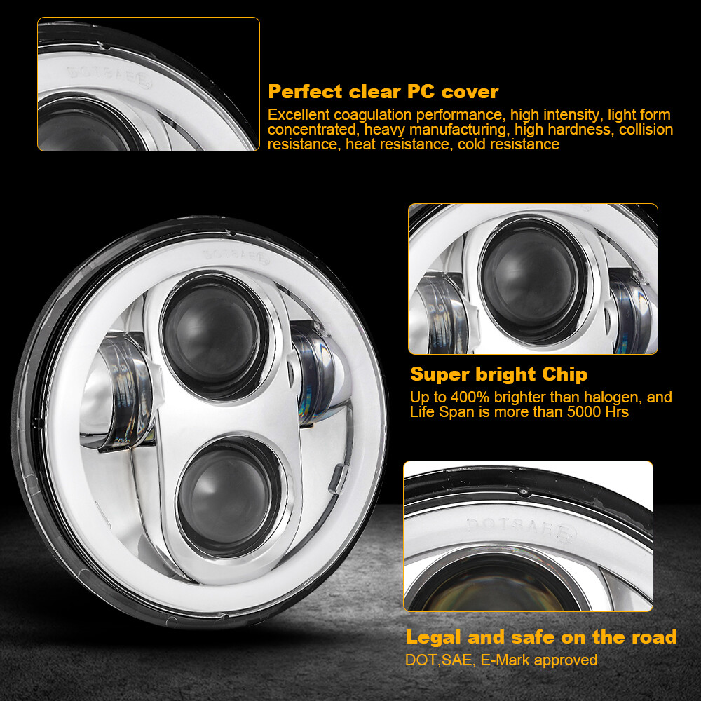 5 3/4"INCH 5.75 LED Headlights Sealed Projector DRL For Chevy Chevelle ...