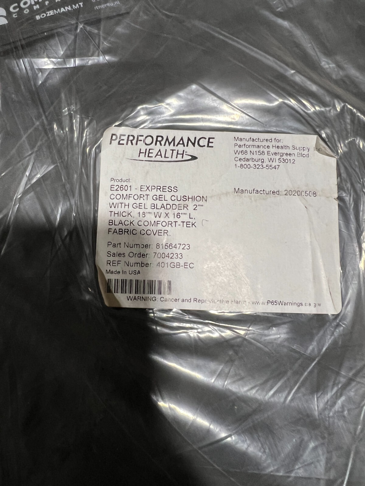 PERFORMANCE HEALTH E2601 Express Comfort Gel Cushion 2" Thick 18" | eBay