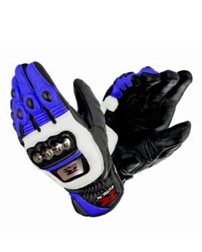 Suzuki GSXR Motorcycle Leather Racing Gloves Motorbike Riding Gloves ...