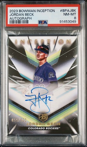 Jordan Beck 2023 Bowman Inception Baseball AUTO /300 PSA 8 | eBay