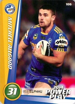 2014 PARRAMATTA EELS NRL Card MITCHELL ALLGOOD Power Play | eBay Australia