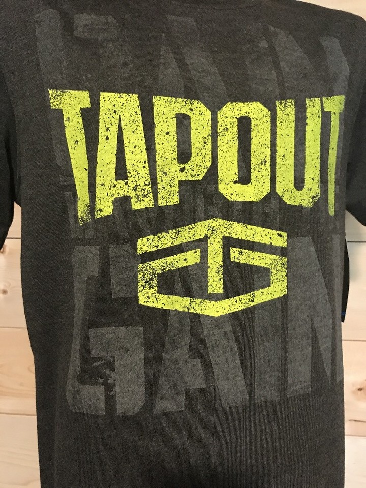 TAPOUT Men TSHIRT LOGO GRAPHIC Charcoal GRAY SMALL PAIN GAIN S NWT $22 ...