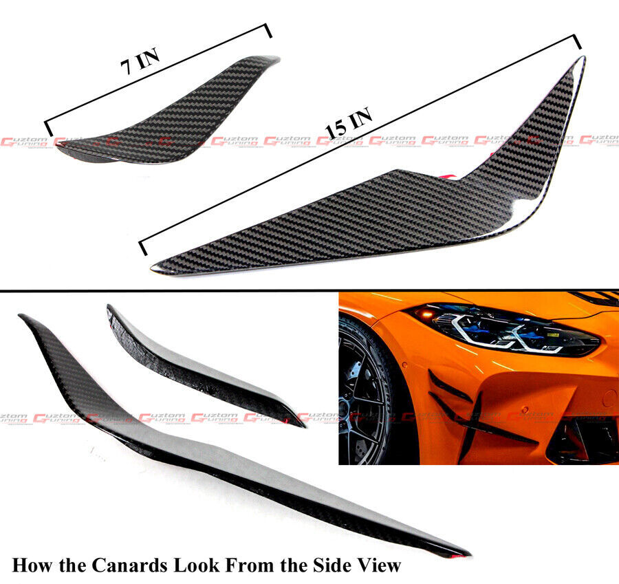 100%Carbon Fiber Bumper Aero Winglet Canard Fins For 21-24 BMW G80 M3 ...