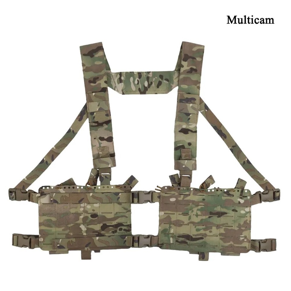 Tactical SS Style Chest Rig 34 Slots Split Chassis H-harness Vest MOLLE ...