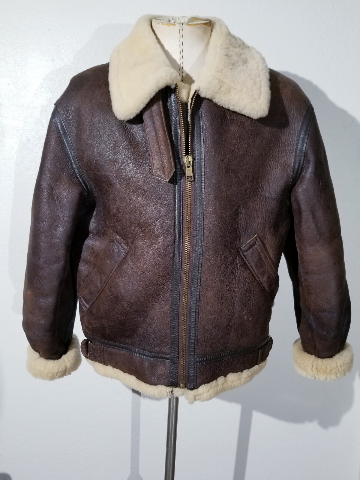 Vintage DAMER soft Shearling Wool Flight Jacket Coat … - Gem