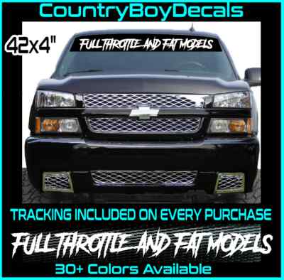 FULL THROTTLE AND FAT MODELS 42" Vinyl Decal Diesel Truck Lifted Turbo ...