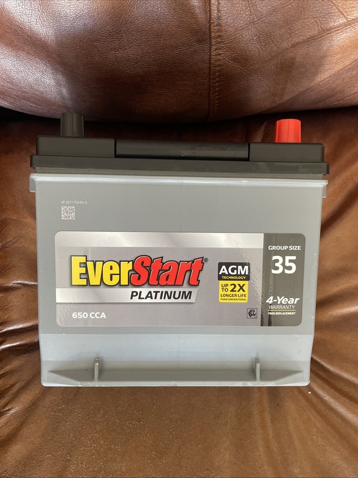 EverStart Platinum AGM Automotive Battery, Group Size 35 12 Volt, 650 ...