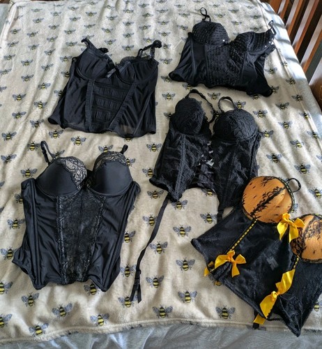 Vintage Style Job Lot Of Glossy Lacey Basques Corsets Pin Up Lingerie ...
