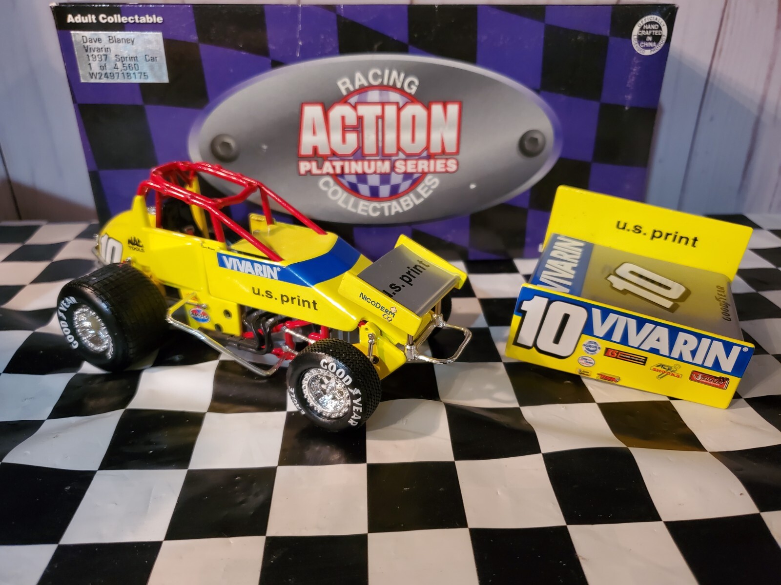 Action 1997 Dave Blaney #10 Vivarin Sprint Car 1:24 Diecast Dirt Track ...
