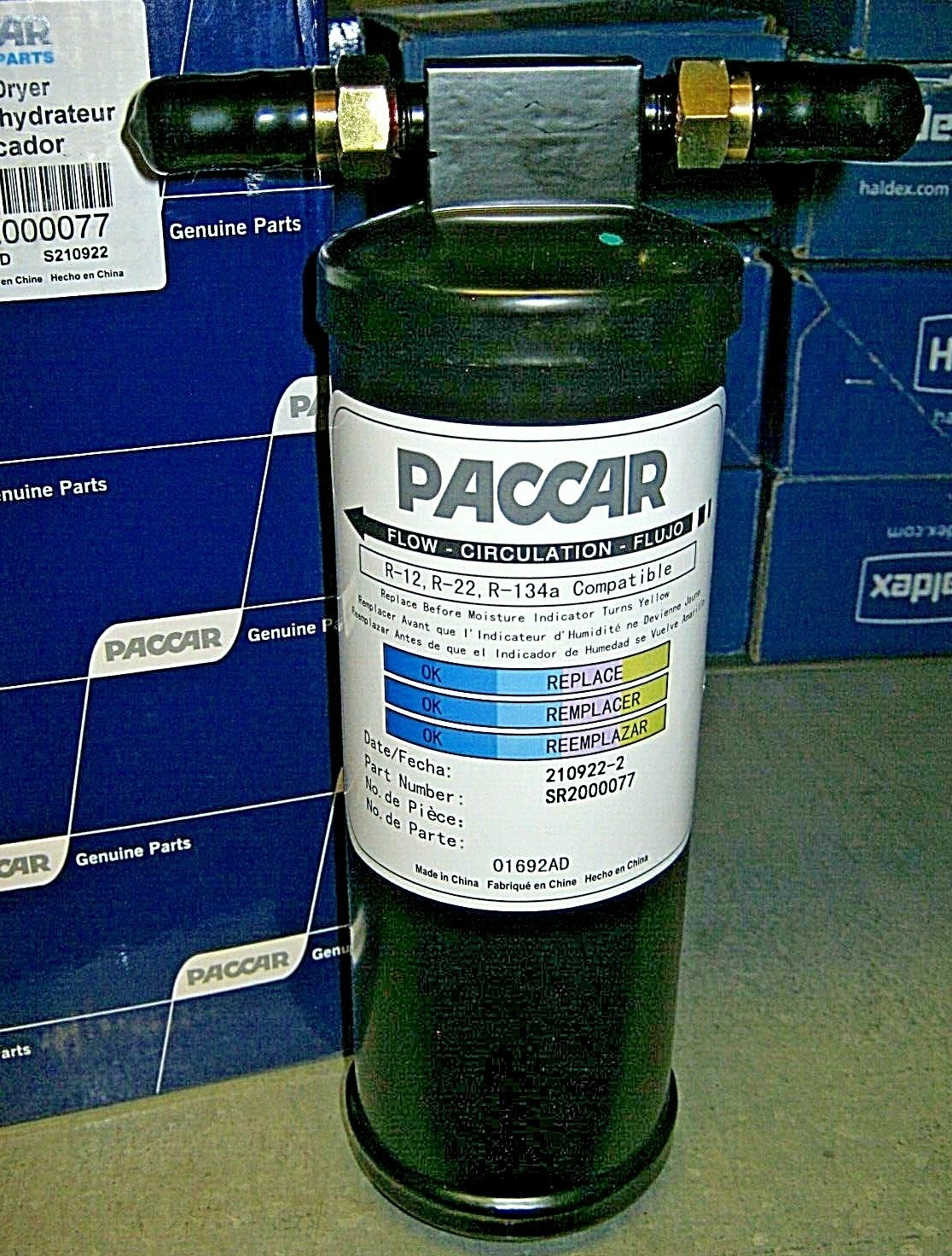 ~NEW GENUINE PACCAR PART~OEM~RECEIVER / DRYER QCKDIS 3"X10-1/8 R134A ...