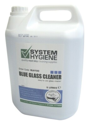 Blue Glass Cleaner 5ltr System Hygiene windows mirrors glass streak ...