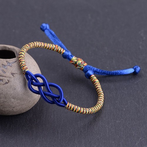 2PCS Lucky Colorful String Thread Braided Knitted Knot Men Women ...