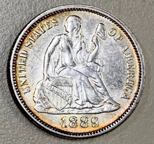 1889 SEATED LIBERTY SILVER DIME PERFECT CONDITION AWESOME COIN | eBay
