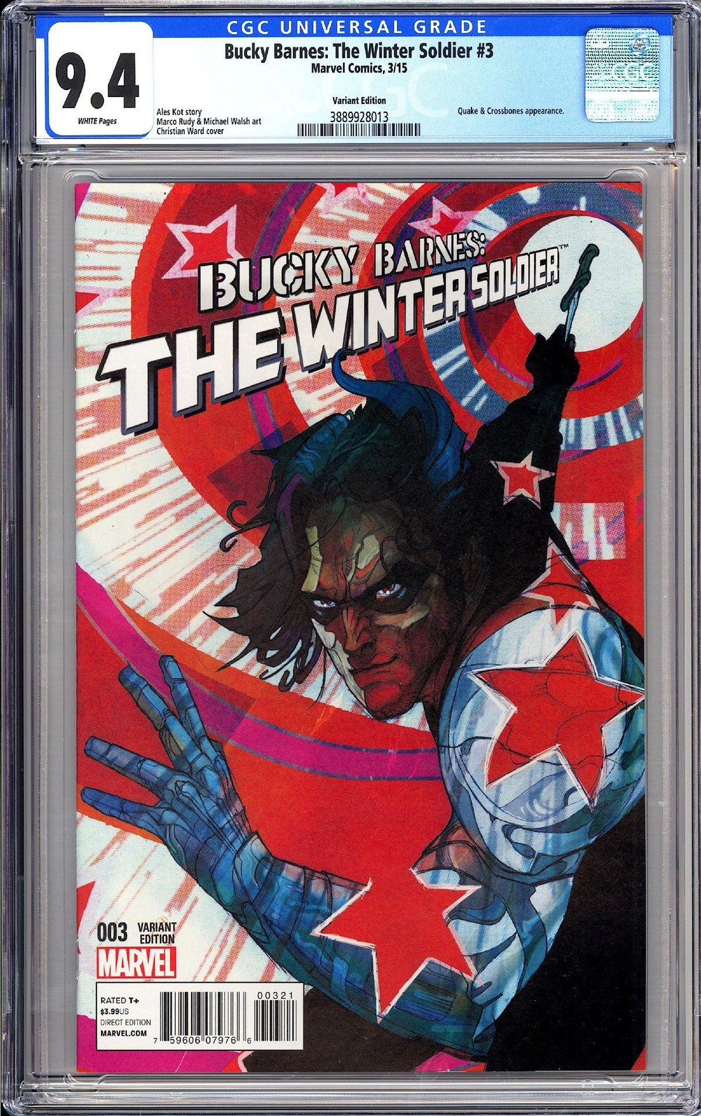 Bucky Barnes Winter Soldier 3 CGC 9.4 3889928013 Variant Quake ...