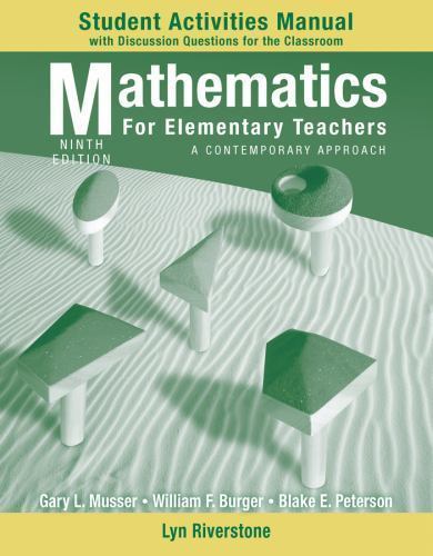 Student Activity Manual to accompany Mathematics for Elementary ...