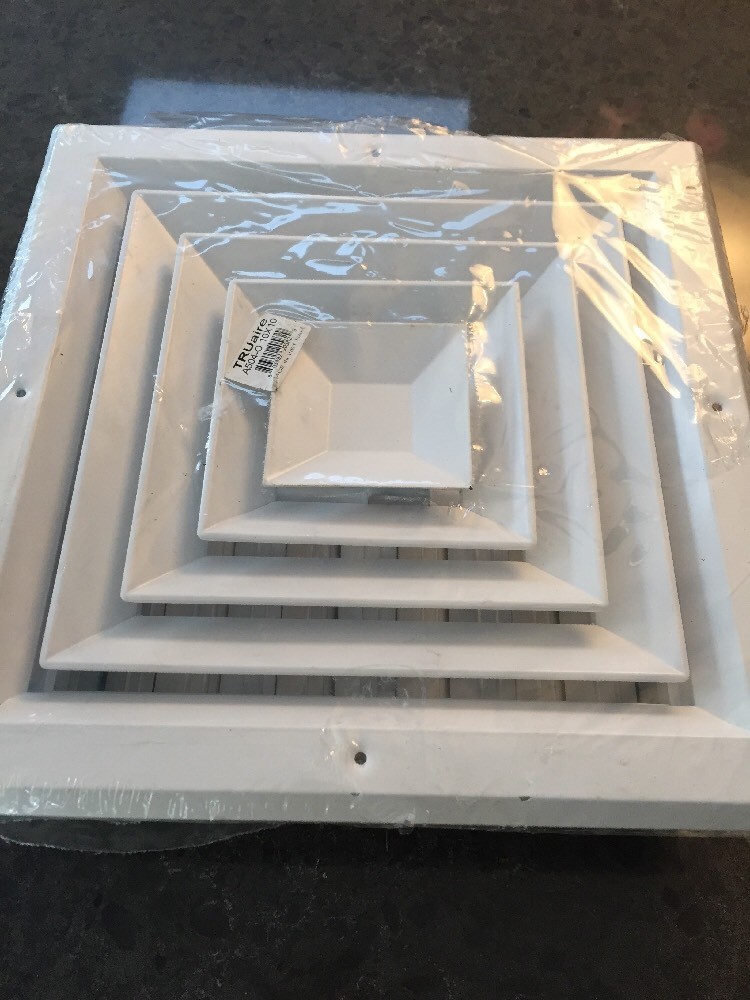 TRUAIRE 4 WAY ALUMINUM SQUARE CEILING DIFFUSER, 8 IN. X 8 IN. 3562231 ...