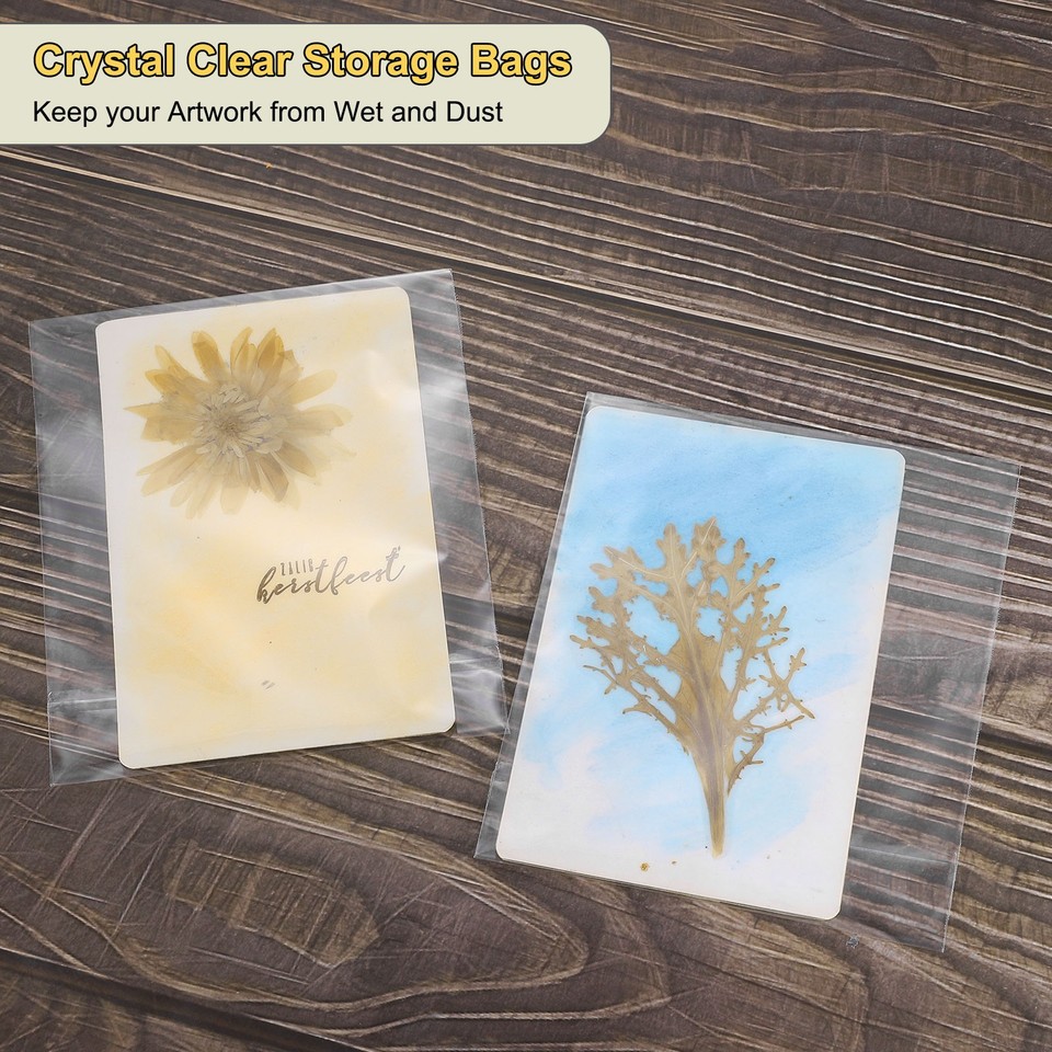 21.3"x 17.7" Acid-Free Picture Sleeve, 200Pack Crystal Clear Sleeves ...