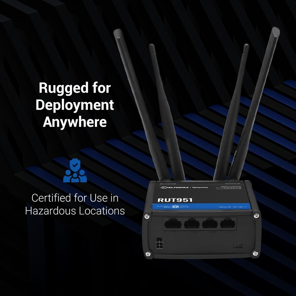 Teltonika RUT951 I LTE WiFi Cellular Router - 4G LTE (CAT 4 ...