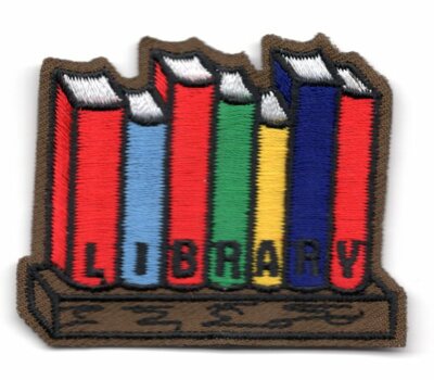 LIBRARY Iron On Patch Reading Books School | eBay