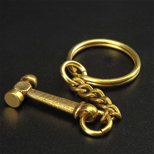 Pure Brass Small Hammer Key Chain Pendant Mini Tool Hanging Gift DIY ...