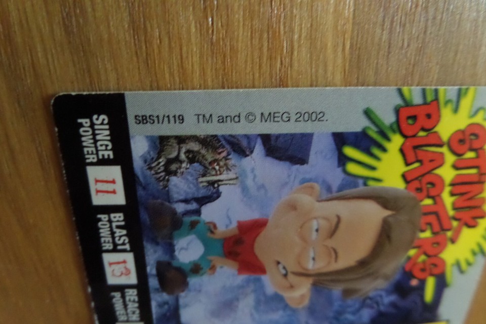 2002 Meg Series 1 Stink Blasters Cards 13 plus Blast Out Rules Obscure ...