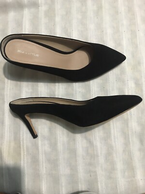 POUR LA VICTORIE DARIA SUEDE MULE HEEL SHOES SIZE 9 BLACK COLOR NEW | eBay