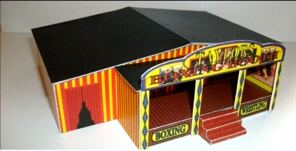 HO Scale Carnival Fair Attraction: Boxing Wrestling Building Card Kit ...