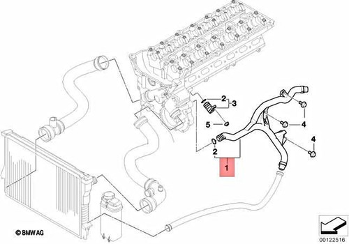 Genuine BMW E60 E61 E65 E66 O-Rings Coolant Pipe Water Hose OEM ...