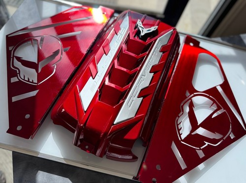 Engine Covers Panels For Corvette C8 2020-2024 POWDER COATED Jake Skull ...