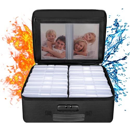 ENGPOW Fireproof Photo Storage Box | 16 Inner 4" x 6" Photo Case ...