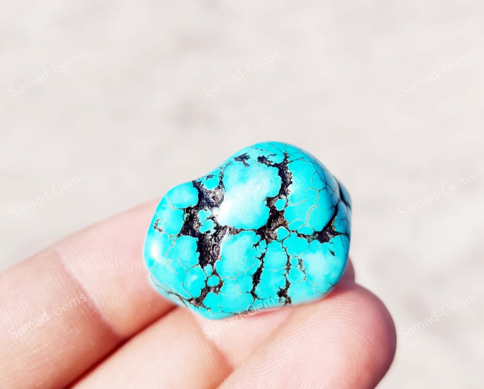 65 CT 100% Arizona Natural Blue Turquoise Cabochon Loose Gemstone | eBay