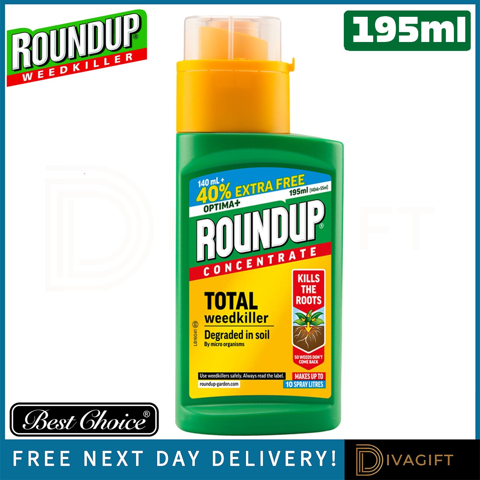 ROUNDUP WEED KILLER FAST ACTION WEEDKILLER KILLS ROOTS CONCENTRATE ...