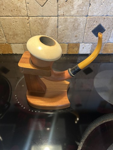 Vintage Mid Bend Billiard Calabash Smoking Pipe With Decatur Stand | eBay