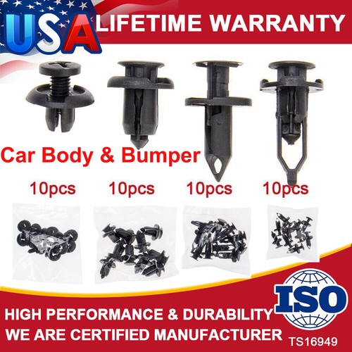 40Pack Car Body Retainer Push Type Pin Rivet Trim Clip Panel Moulding ...