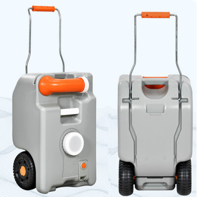 6.6 Gallon Portable RV Waste Tank Tote Water Holding Camper Dump Sewer ...