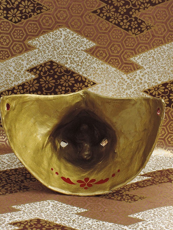 Komendo Shirogane Half Face Hand Painted Kitsune Mask Fox White Paper ...