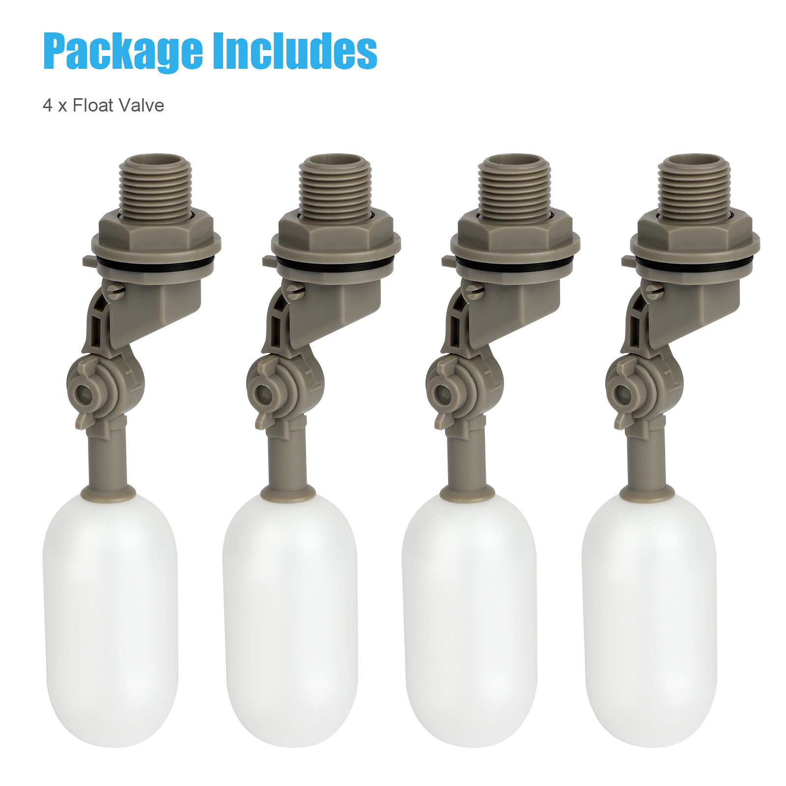 4x Water Float Valve Adjustable Arm Water Filter Float 1/2" Automatic ...