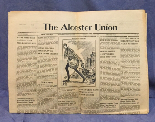 The Alcester Union July 24, 1969 Newspaper | eBay