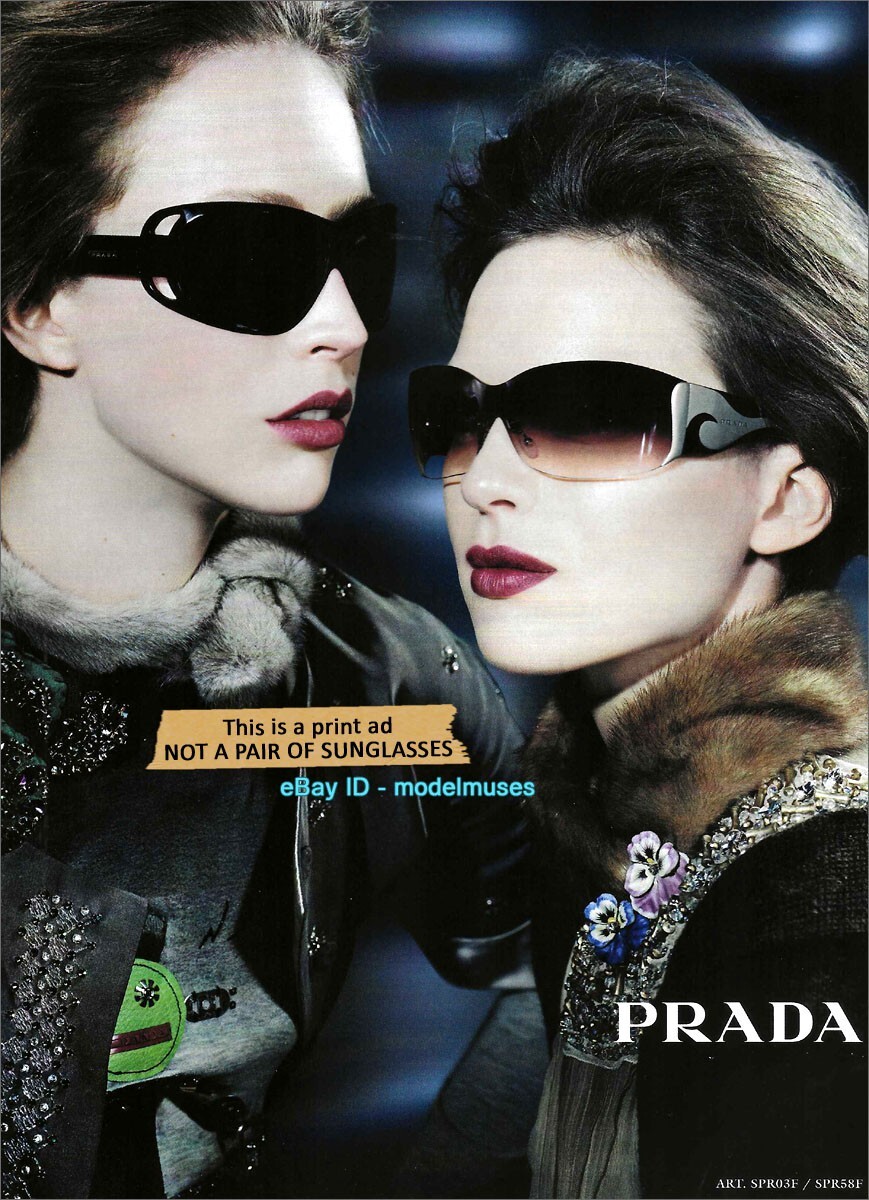 PRADA Eyewear 1-Page Magazine PRINT AD Fall 2004 RAQUEL ZIMMERMANN ...