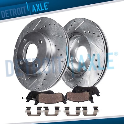 256mm Front Drilled Disc Brake Rotors Brake Pads for 2016-2021 ...