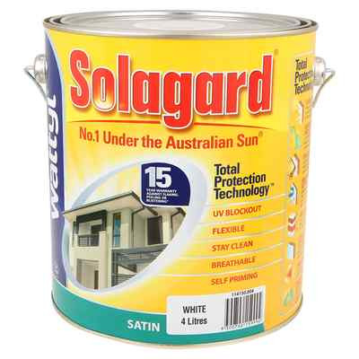Wattyl Solagard Exterior Paint Satin WHITE, 2L or 4L | eBay Australia