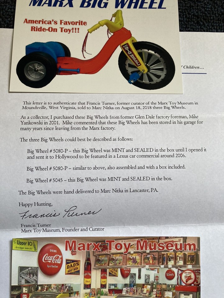 Marx Big Wheel Deluxe The One and Only from The Marx Toy Museum !!! | eBay