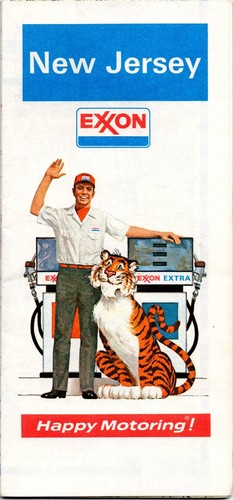 1973 Exxon Esso Enco New Jersey Road Map Trenton Atlantic City Camden Newark | eBay