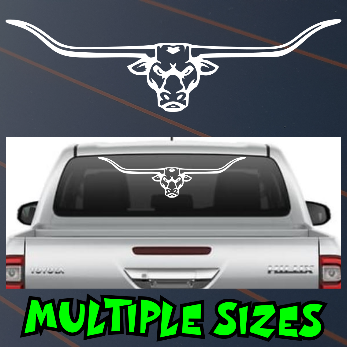 Long Horn Sticker Car Decal 4x4 Country Williams Bull Aussie Ute ...