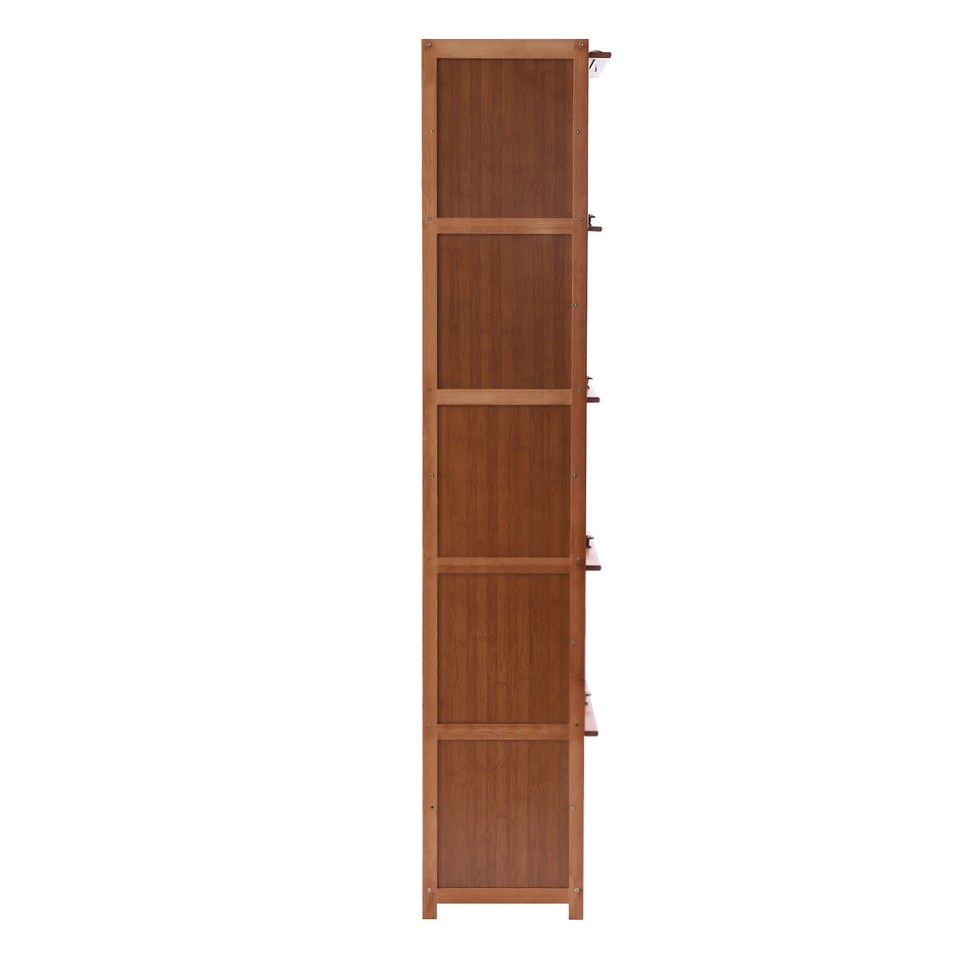 10 Tier Shoe Storage Rack Bookshelf with Cabinet Concealed Sliding ...