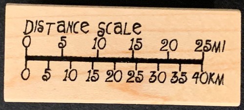 Club Scrap Distance Scale Miles Kilometers Rubber Stamp | eBay