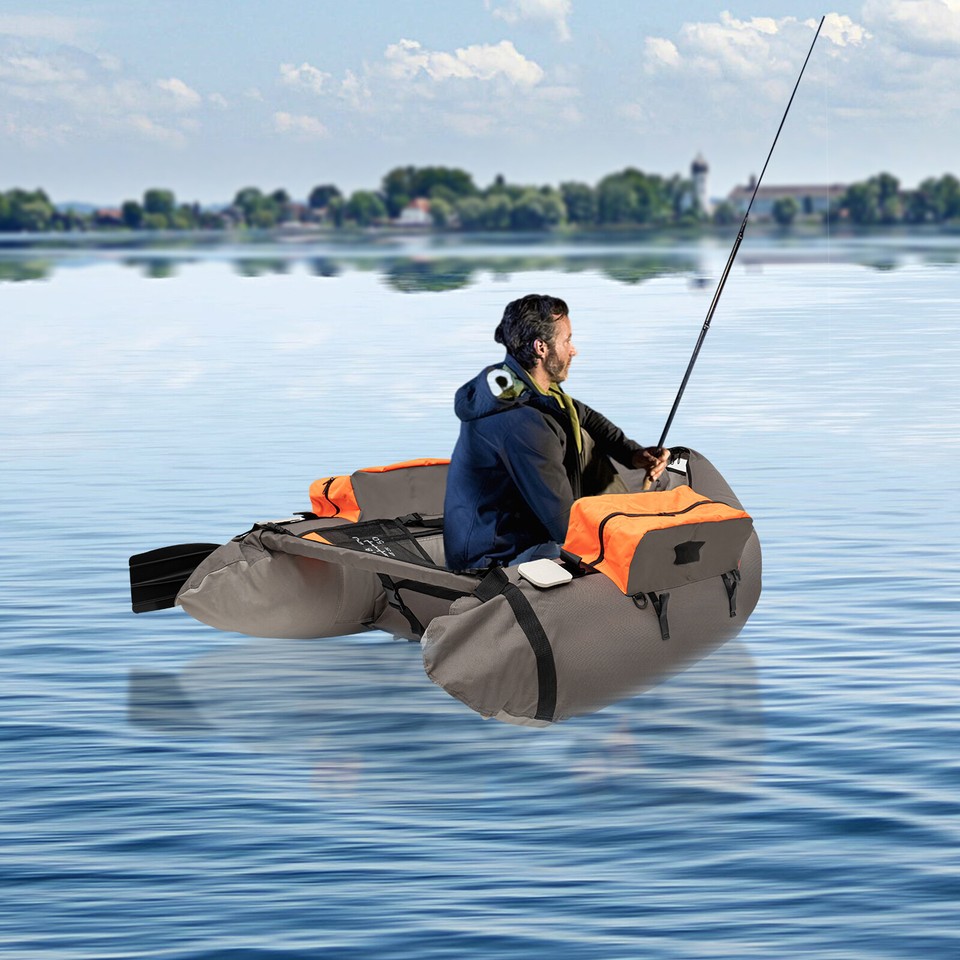 Portable Inflatable Fishing Boat Raft,Backrest Adjustable Angle, Blow ...