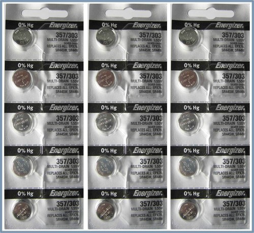 15 Energizer 357 303 EPX76 SR44SW AG13 LR44 D357H 228 J 280-62 SB-B9 ...
